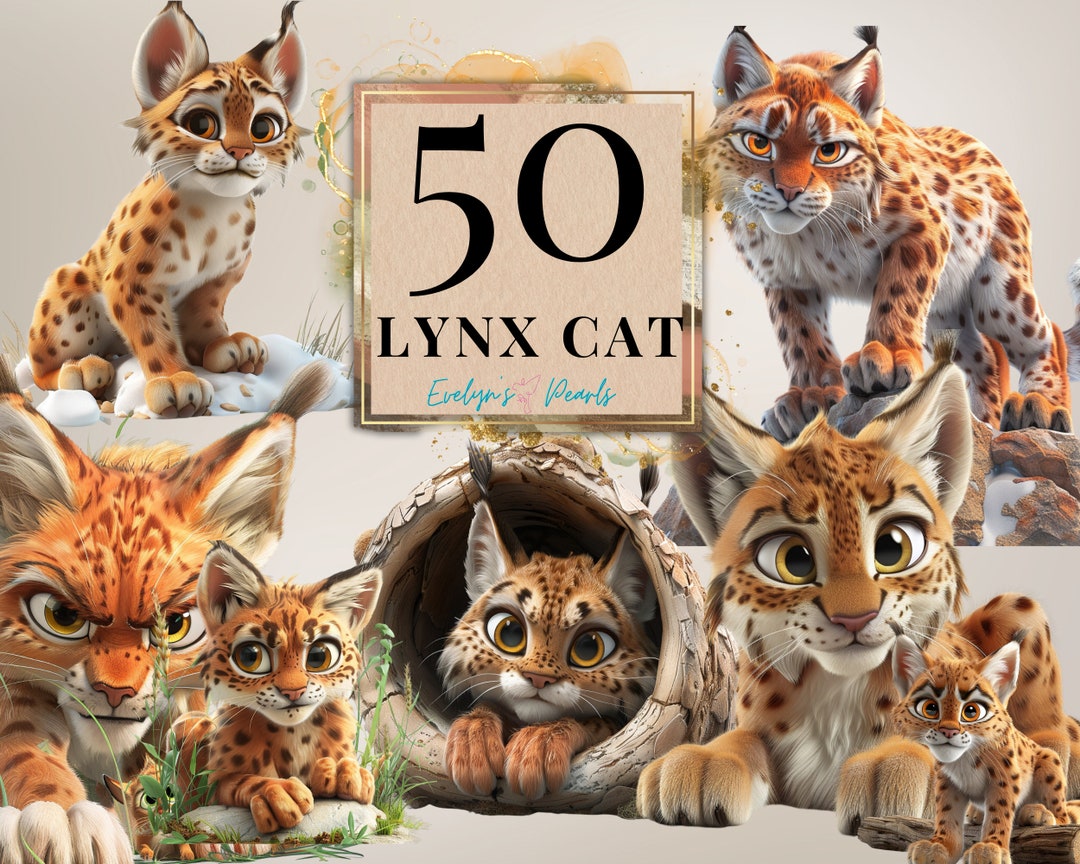 Cat Clipart Lynx Cat Breed Clipart Cat Lovers PNG Cartoon Clipart ...