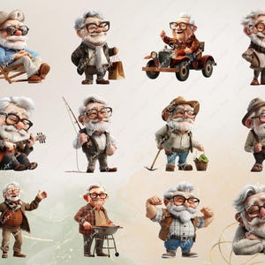 Old Man Clipart Funny Old Grandpa PNG Quirky Oldy Clipart Elderly ...