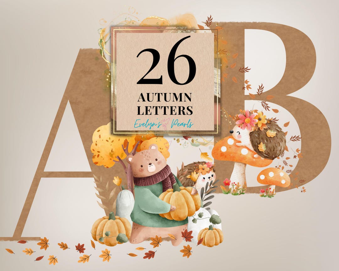 Letters Clipart Autumn Letters PNG Animal Letters Clipart Fall PNG ...