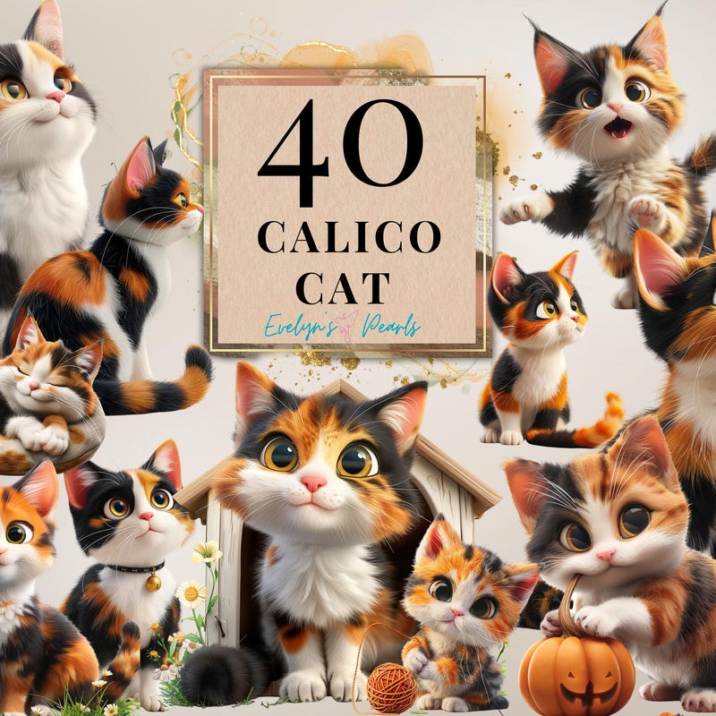 Calico Cat Kawaii - Etsy UK
