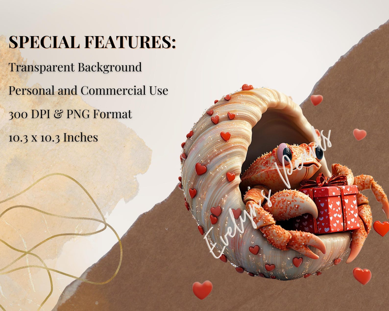 Ocean Love Clipart Valentine's Day PNG Sea Life Clipart Sea Creatures ...