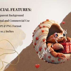 Ocean Love Clipart Valentine's Day PNG Sea Life Clipart Sea Creatures ...