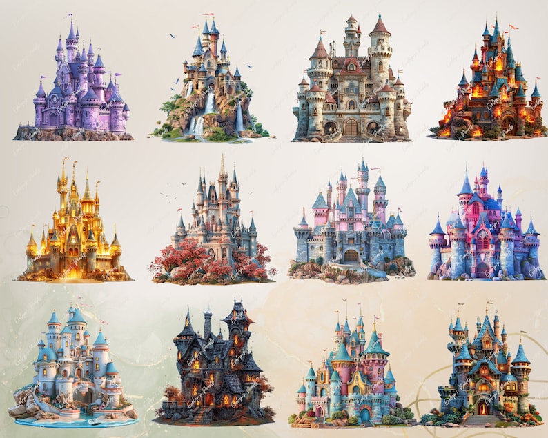 Castle Clipart Fairy Tale Castle PNG Magical Kingdom Clipart Princess ...