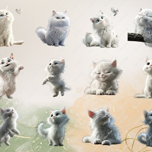 Turkish Angora Cat Clipart Cat Breed PNG Cat Lovers PNG Cartoon Cat ...
