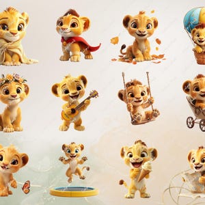 Lion Clipart Baby Lion PNG Baby Animals Clipart Cute Safari Animals ...