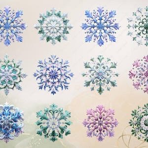 Snowflake Clipart Colourful Snowflake PNG Winter Clipart Seasonal ...