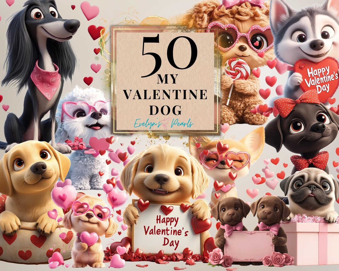 My Valentine Dog Clipart Valentine PNG Dog Breeds Clipart Dog Lovers ...