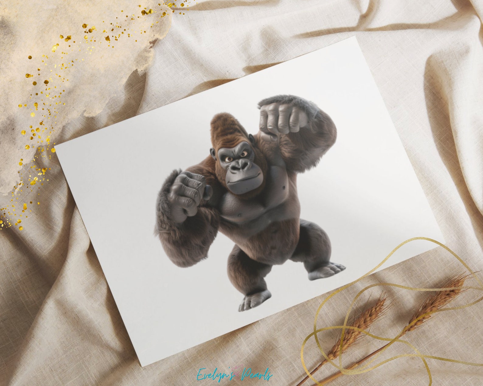 Gorilla Clipart Cute Gorilla PNG Safari Animal Clipart Jungle PNG Zoo ...