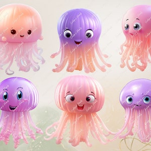 Jellyfish Clipart Sea Life PNG Sea Creature Clipart Under the Sea ...