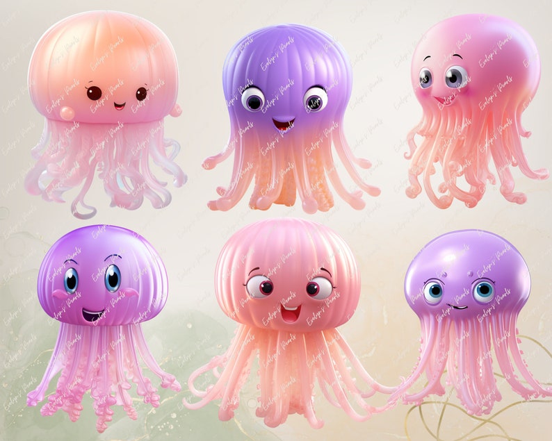 Jellyfish Clipart Sea Life PNG Sea Creature Clipart Under the Sea ...
