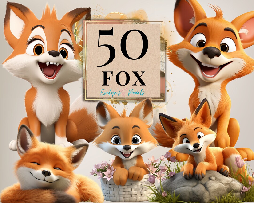 Fox Clipart Cute Fox PNG Forest Animal Clipart Woodland Animal PNG ...