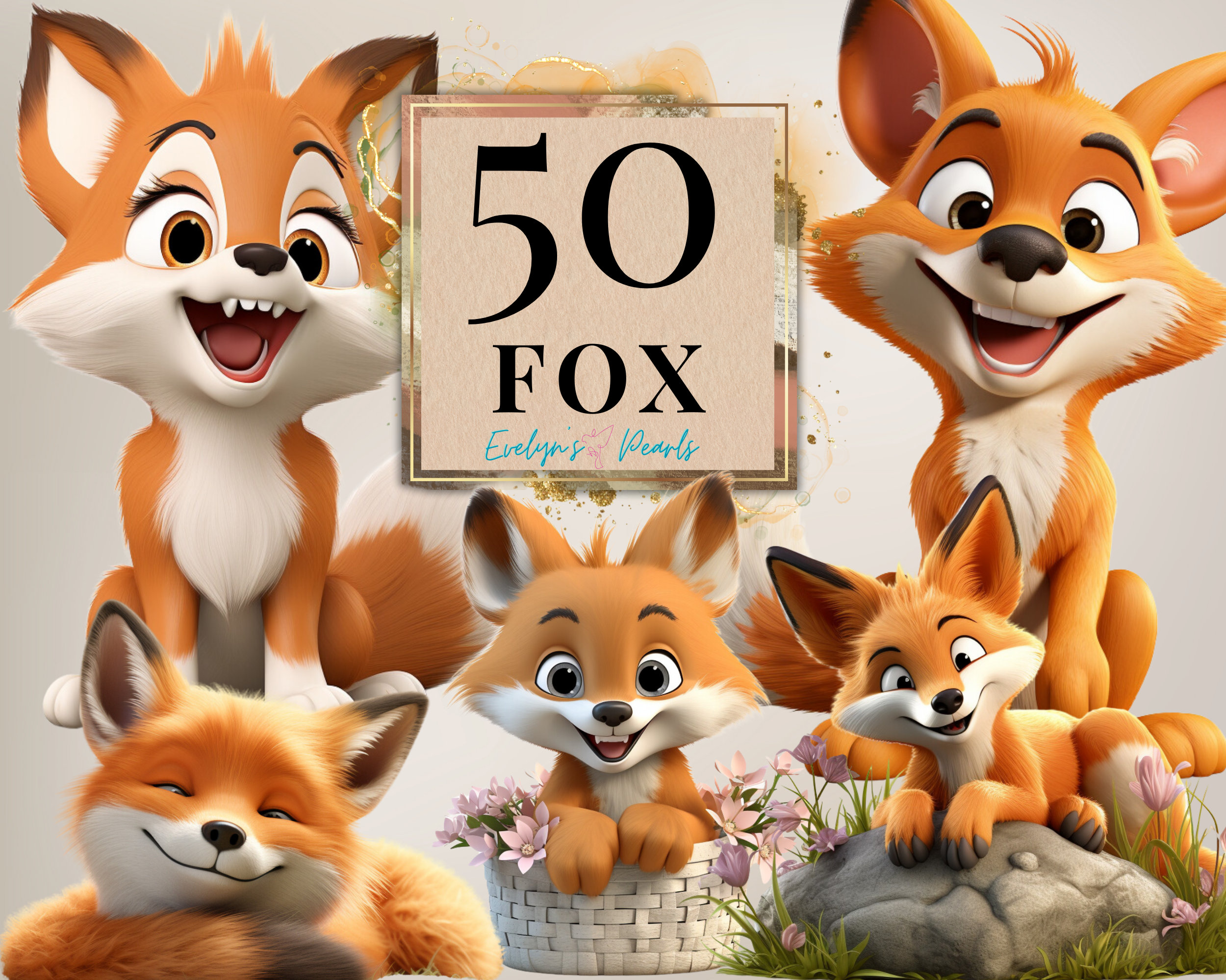 Fox Clipart Cute Fox PNG Forest Animal Clipart Woodland Animal PNG ...