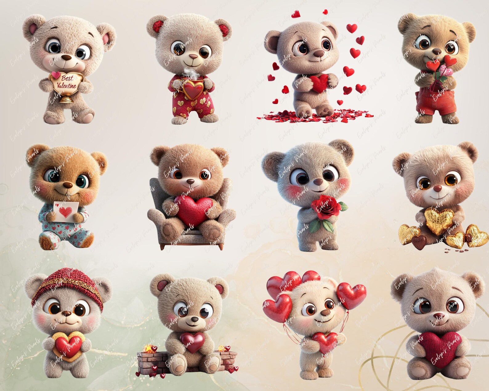 Valentines Day Clipart Bear Valentines PNG Sweet Romance Clipart Love ...