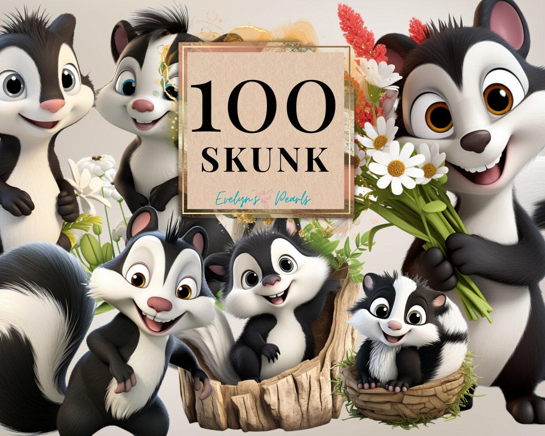 Skunk Clipart Cute Skunk PNG Forest Animal Clipart Woodland Animal PNG ...