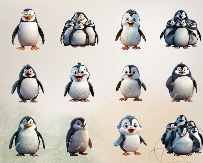 Penguin Clipart Cute Penguin PNG Winter Clipart Cute Animal PNG ...