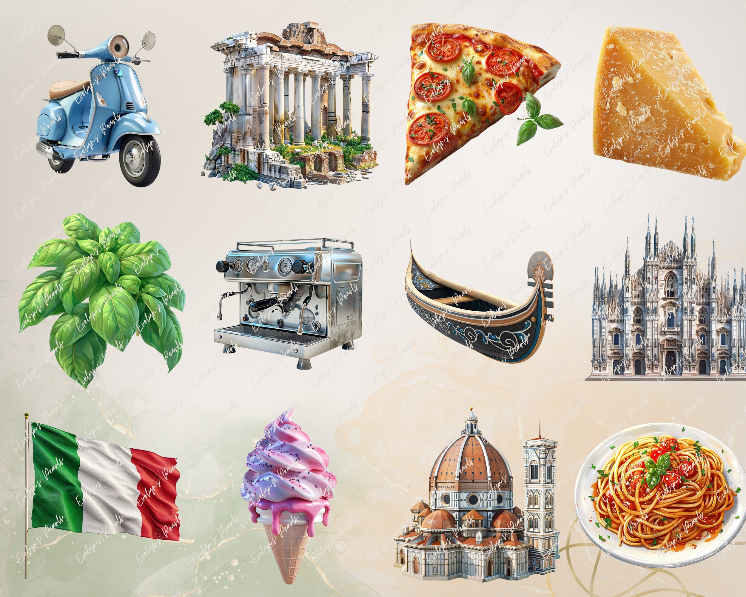 Italy Clipart Italian Landmark PNG Italian Vacation Travel Clipart ...