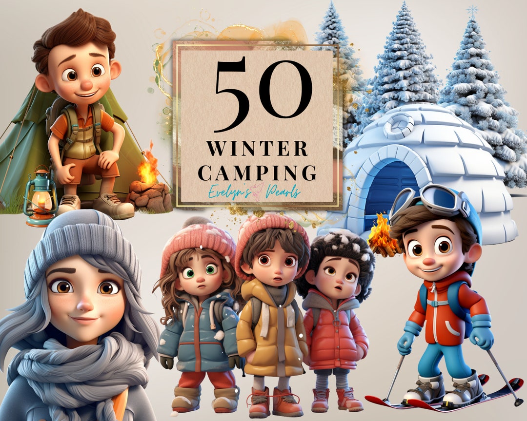 Winter Camping Clipart Winter Wonderland Clipart People Clipart Igloo ...