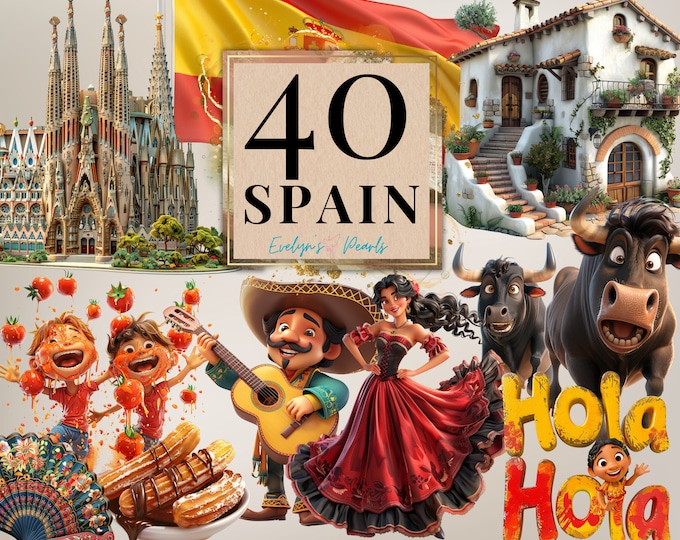 SPAIN Themed Clipart Bundle PNG Files High Resolution Png Instant ...
