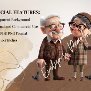 Elderly Couple Clipart Cute Old Happy Couple Clipart Romantic ...