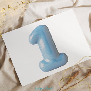 Blue Bubble Numbers Clipart 3D 0-9 Blue Numbers PNG Planner Clipart ...