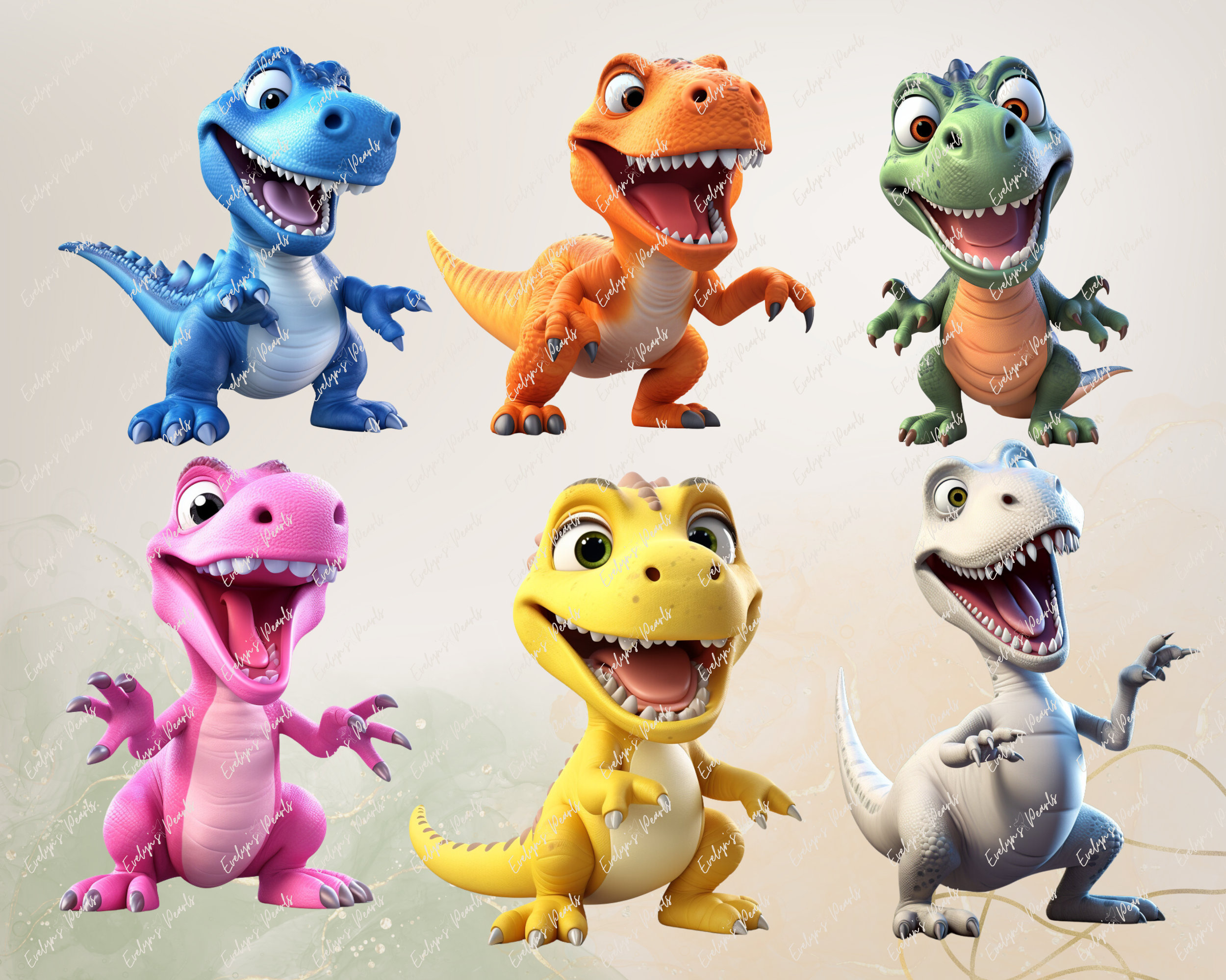 T-rex Clipart Dinosaur Clipart Cute T-rex PNG Cute Animal Clipart ...