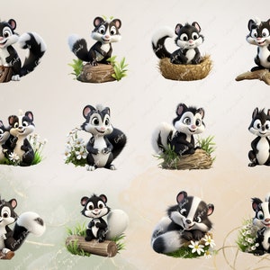 Skunk Clipart Cute Skunk PNG Forest Animal Clipart Woodland Animal PNG ...