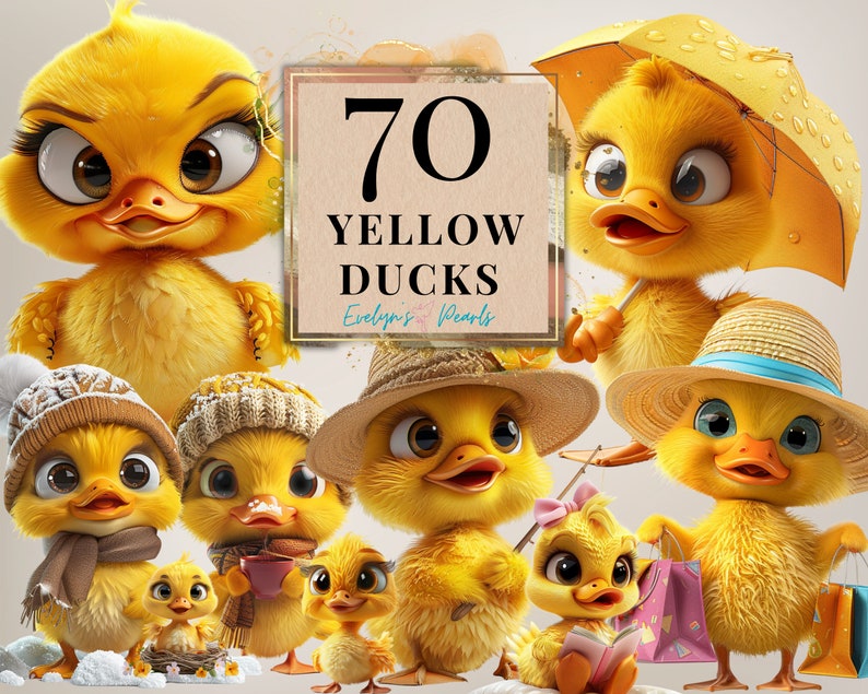 Duck Clipart Cute Yellow Duck PNG Bird Clipart Cute Animal PNG Cartoon ...