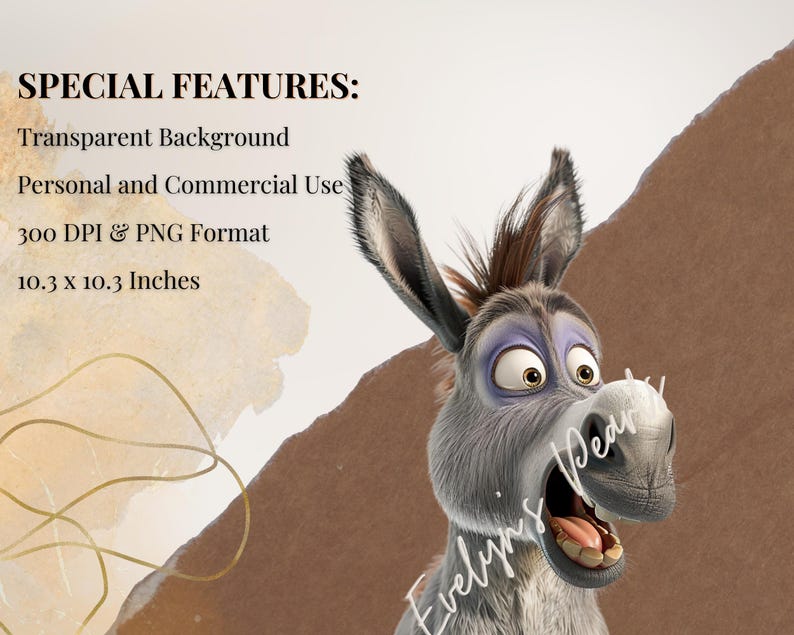 Funny Donkey PNG Quirky Donkey Clipart Humorous Donkey PNG Cute Animals ...