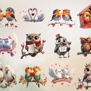 Love Birds Clipart Bird PNG Valentine's Day Clipart Dove PNG Woodland ...