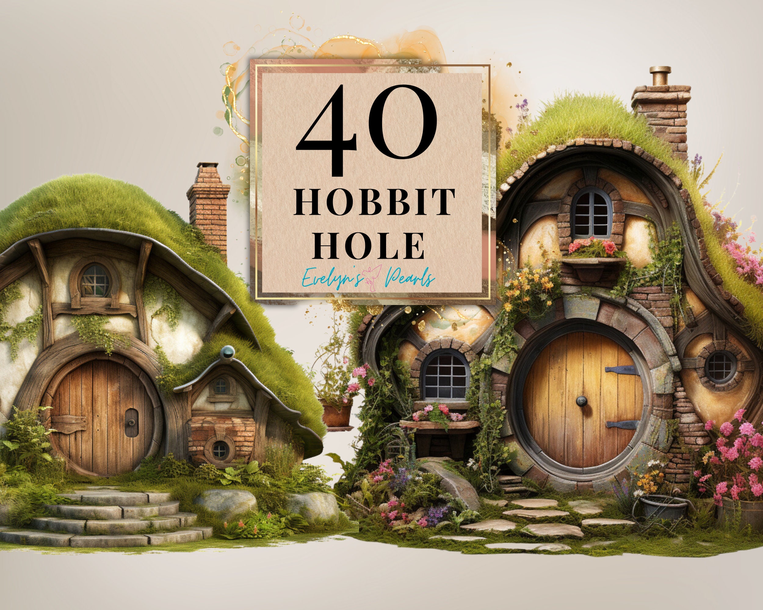 Hobbit Hole Clipart Fairy Tale Clipart Children's Party PNG Magical ...