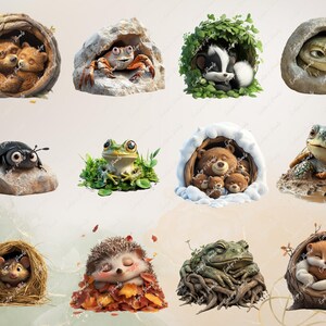 Winter Animals Clipart Hibernating Animal PNG Sleeping Animal Clipart ...