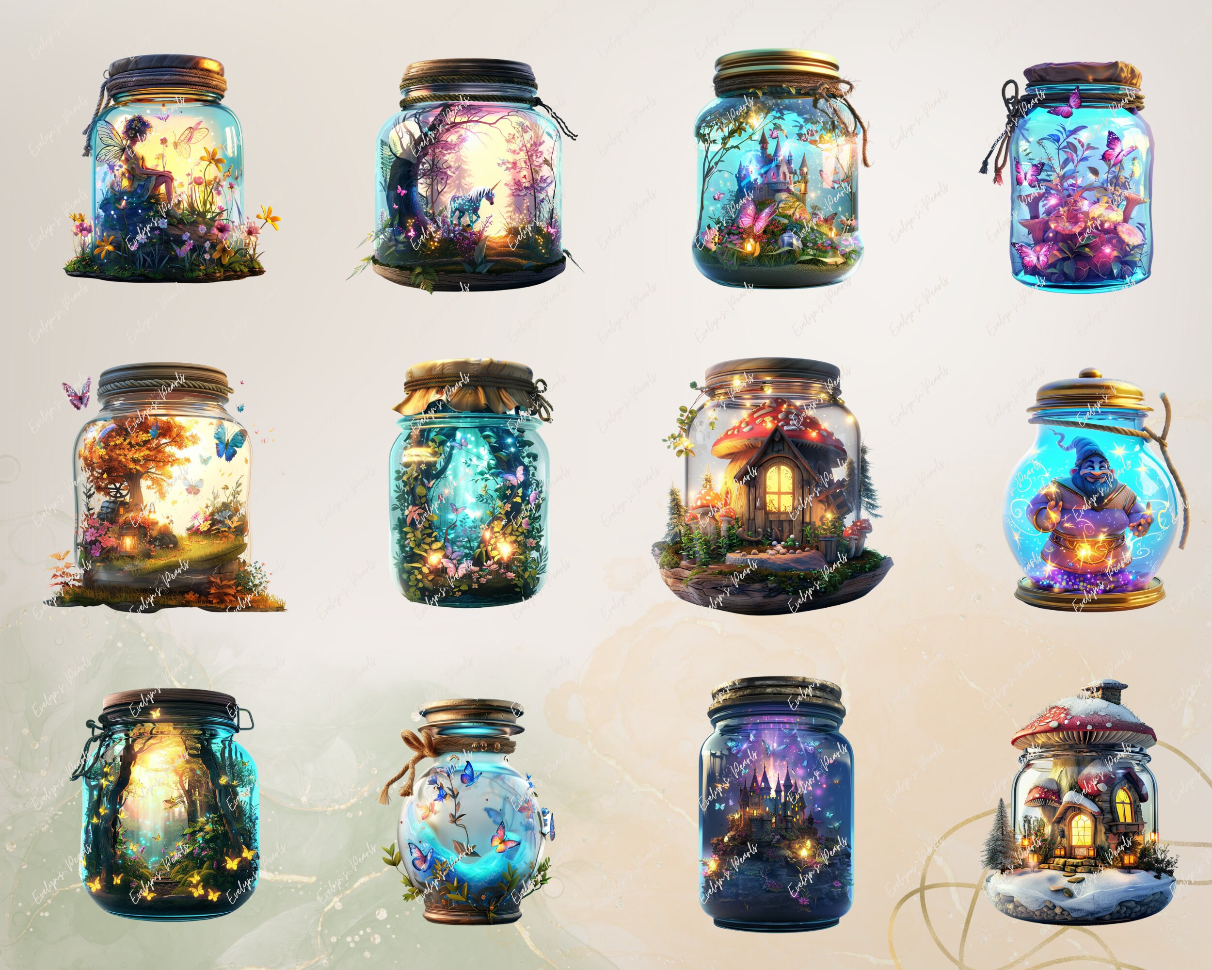 Magical Jar Clipart Fantasy Jar PNG Magical Fairy Land Clipart Castle ...