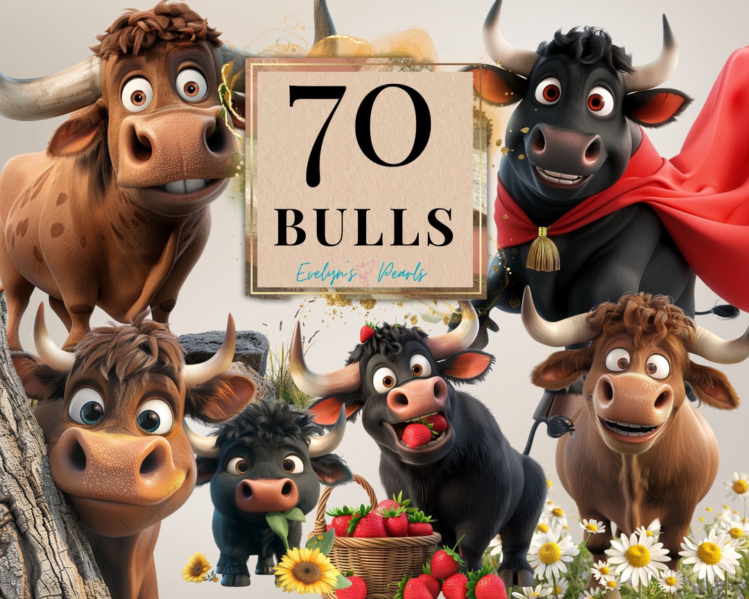 Bull Clipart Farm Bull PNG Safari Animal Clipart Cute Baby Animal ...