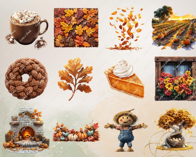 Farm Clipart Fall Farm PNG Pumpkin Clipart Autumn Decor PNG Scarecrow ...