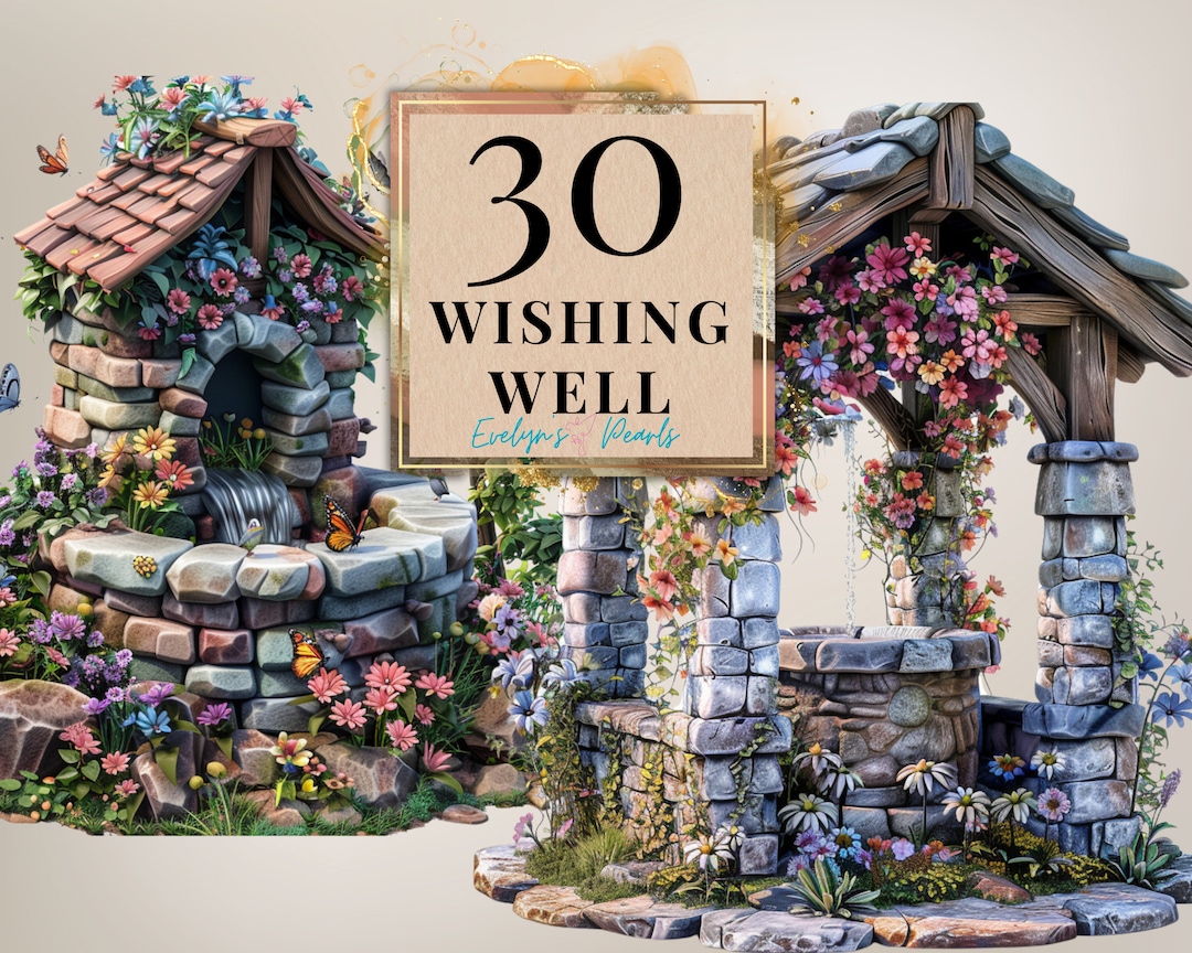 Wishing Well Clipart Floral Wishing Well PNG Magical Well Clipart ...