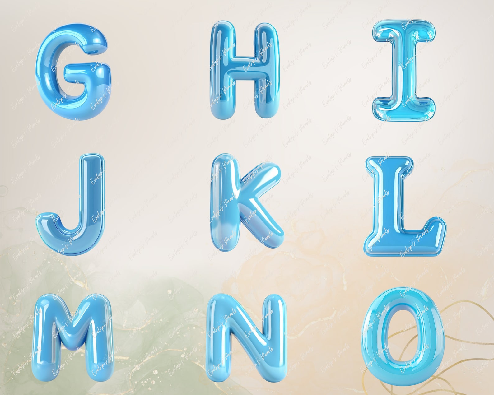 Blue Bubble Letters Clipart 26 English Alphabet PNG Planner Clipart ...
