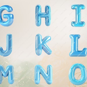 Blue Bubble Letters Clipart 26 English Alphabet PNG Planner Clipart ...