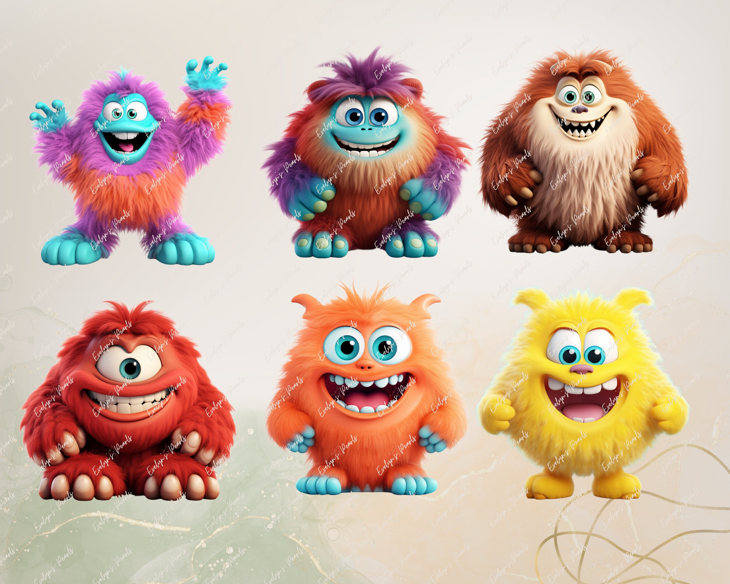 Monster Clipart Cute Monster PNG Little Monster Clipart - Etsy UK