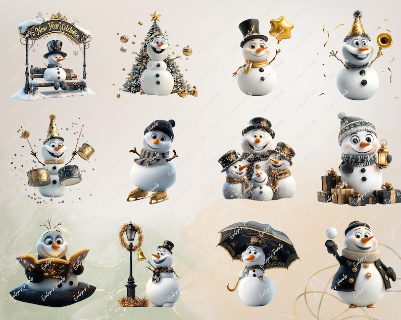 Snowman Clipart Festive Snowman PNG New Year Clipart Winter Festive ...