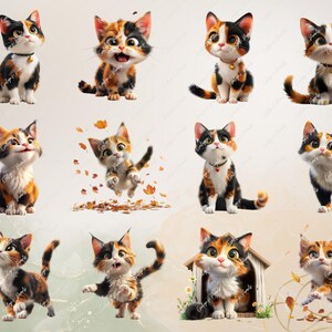 Cat Clipart Calico Cat Breed Clipart Cat Lovers PNG Cartoon Clipart ...