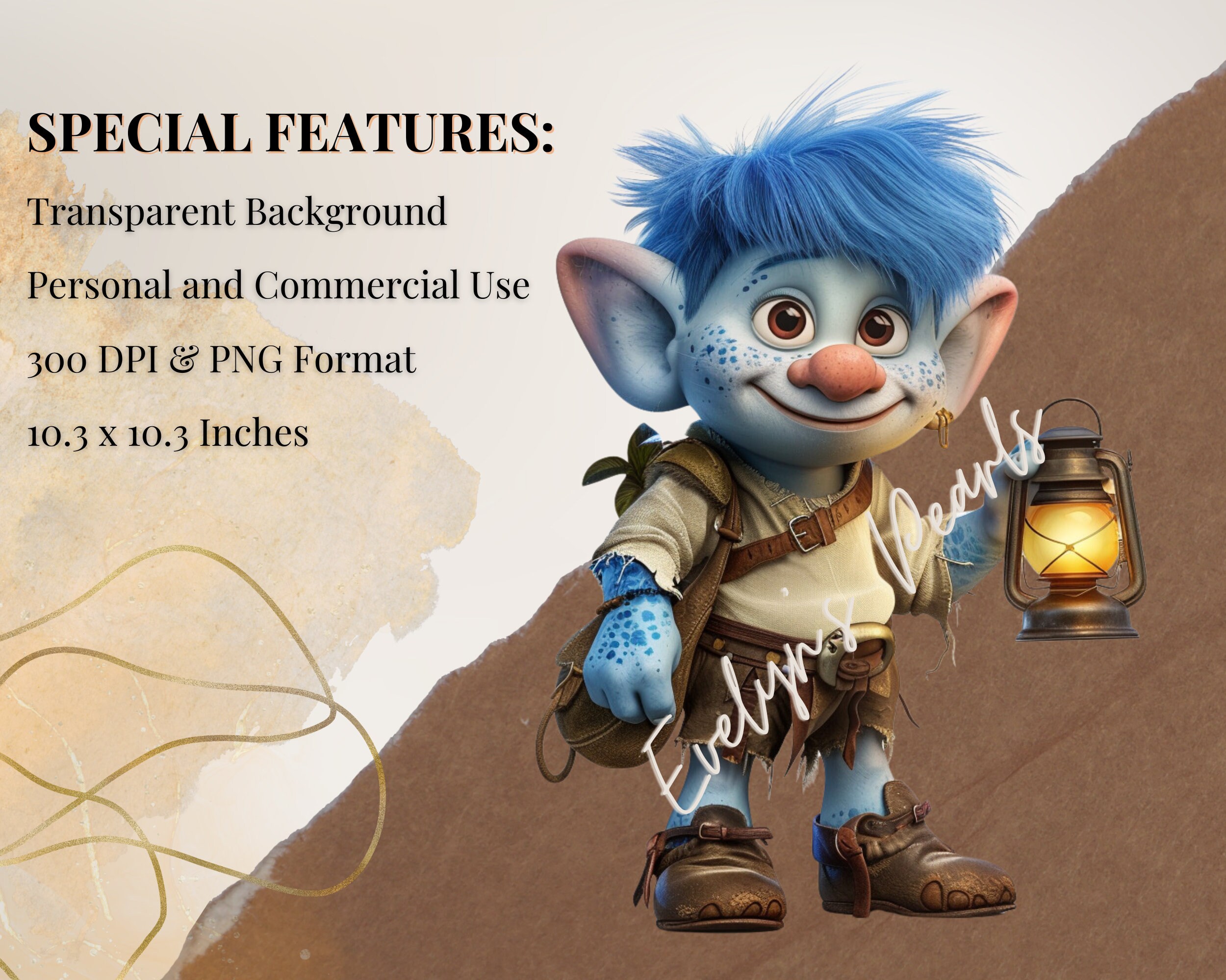 Trolls Clipart Cute Trolls PNG Magical Clipart Children's Party PNG ...