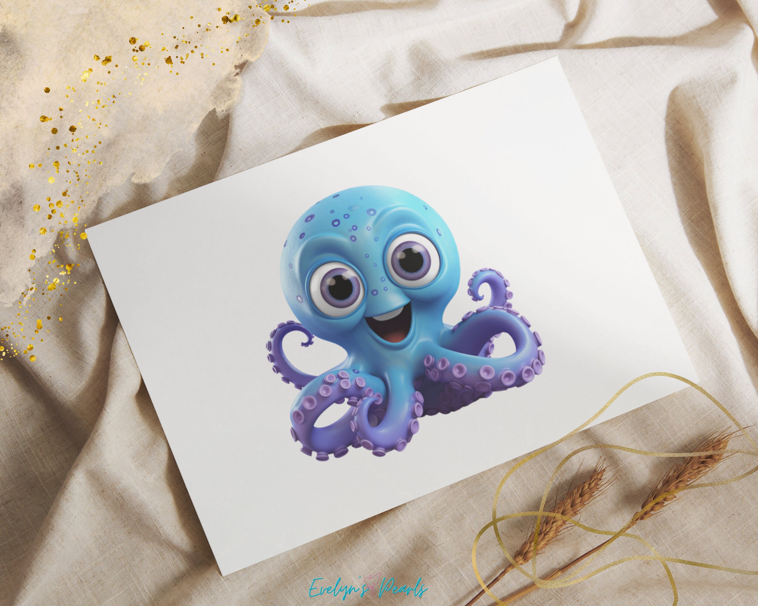 Octopus Clipart Sea Life PNG Sea Creature Clipart Under the Ocean ...
