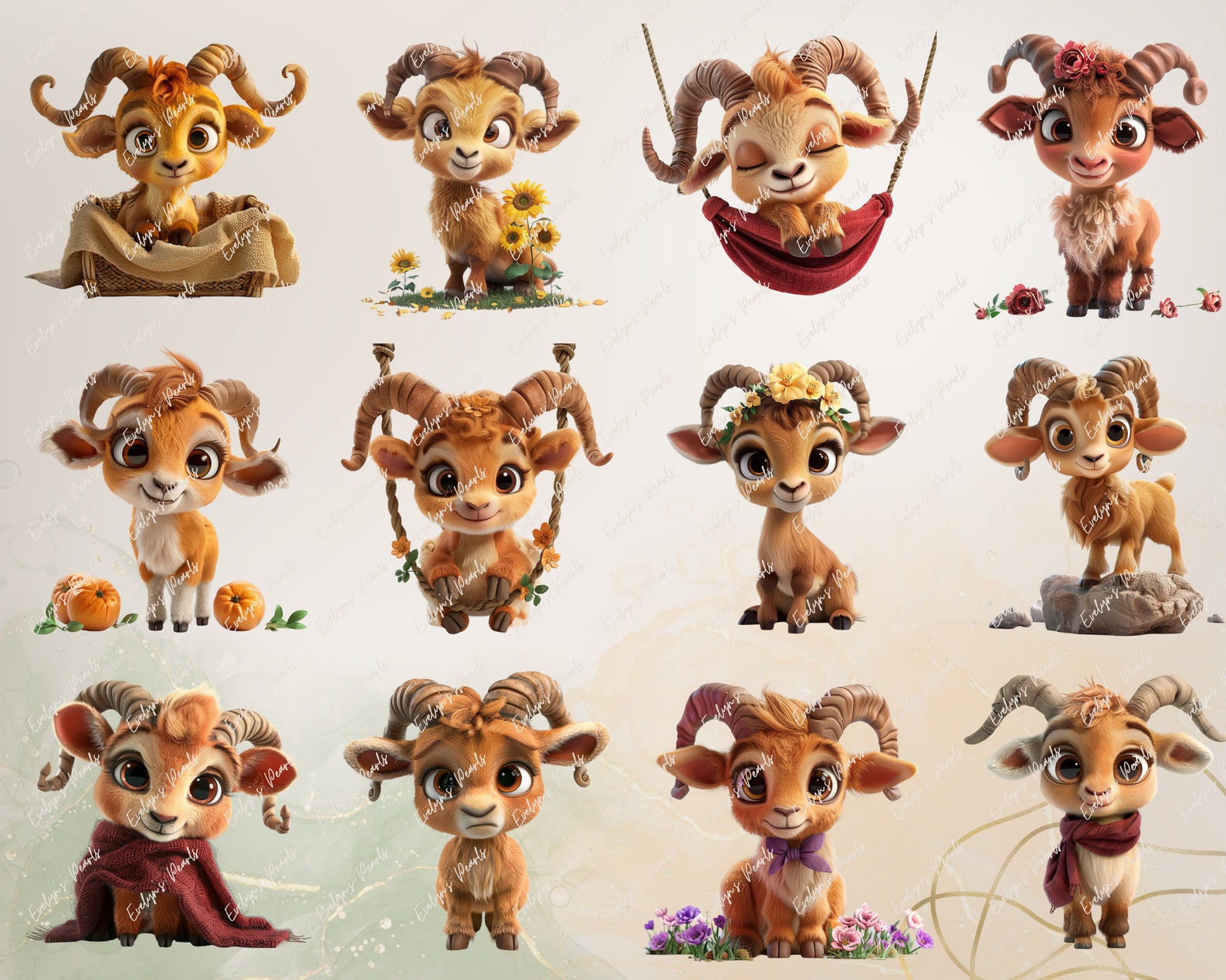 Mouflon Clipart Mouflon Cute Animal PNG Safari Animal Clipart Jungle ...