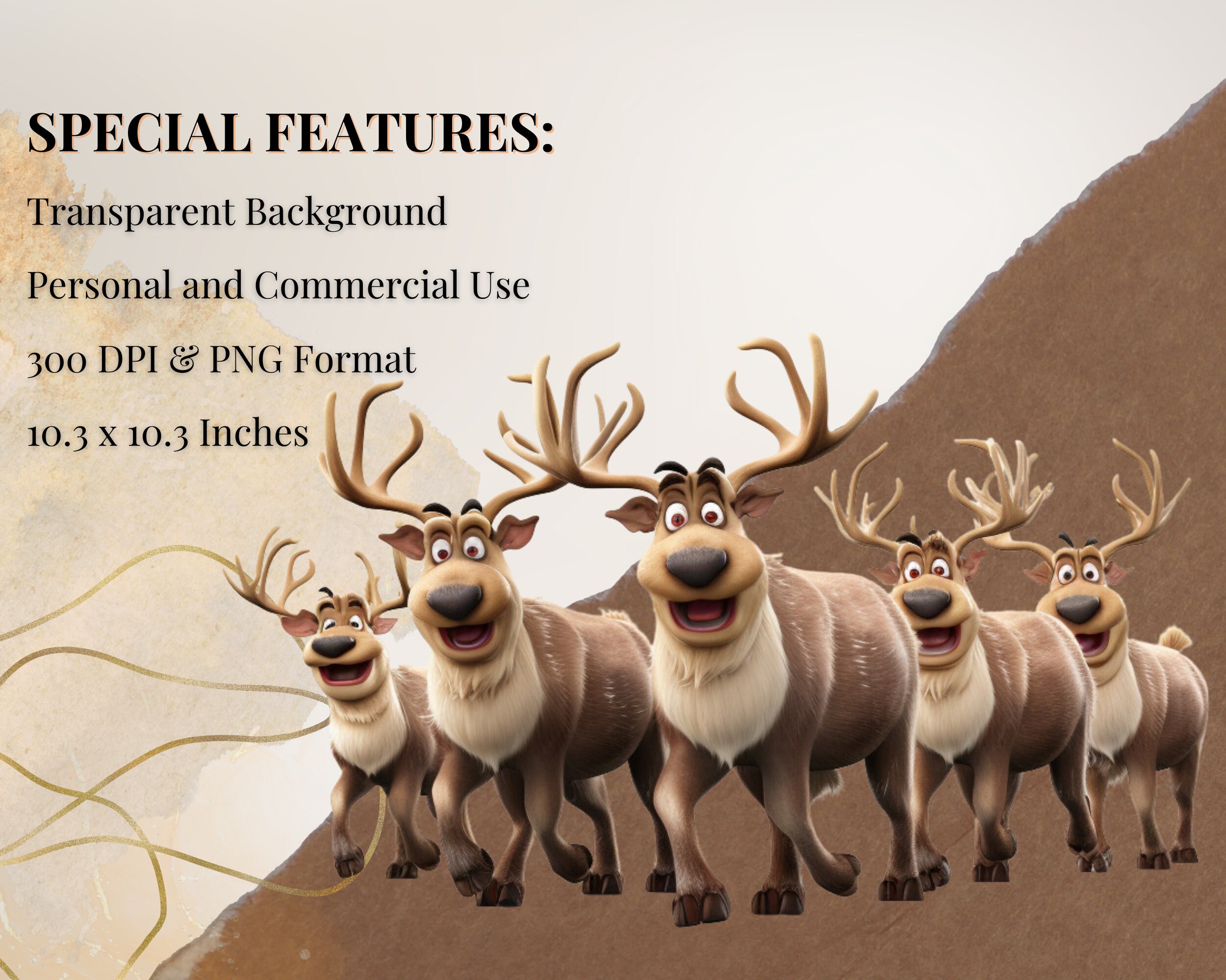 Reindeer Clipart Cute Reindeer PNG Winter Animal Clipart Baby Deer PNG ...