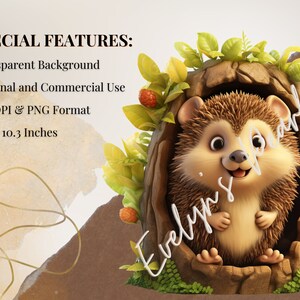 Hedgehog Clipart Cute Hedgehog PNG Woodland Animal Clipart Forest ...