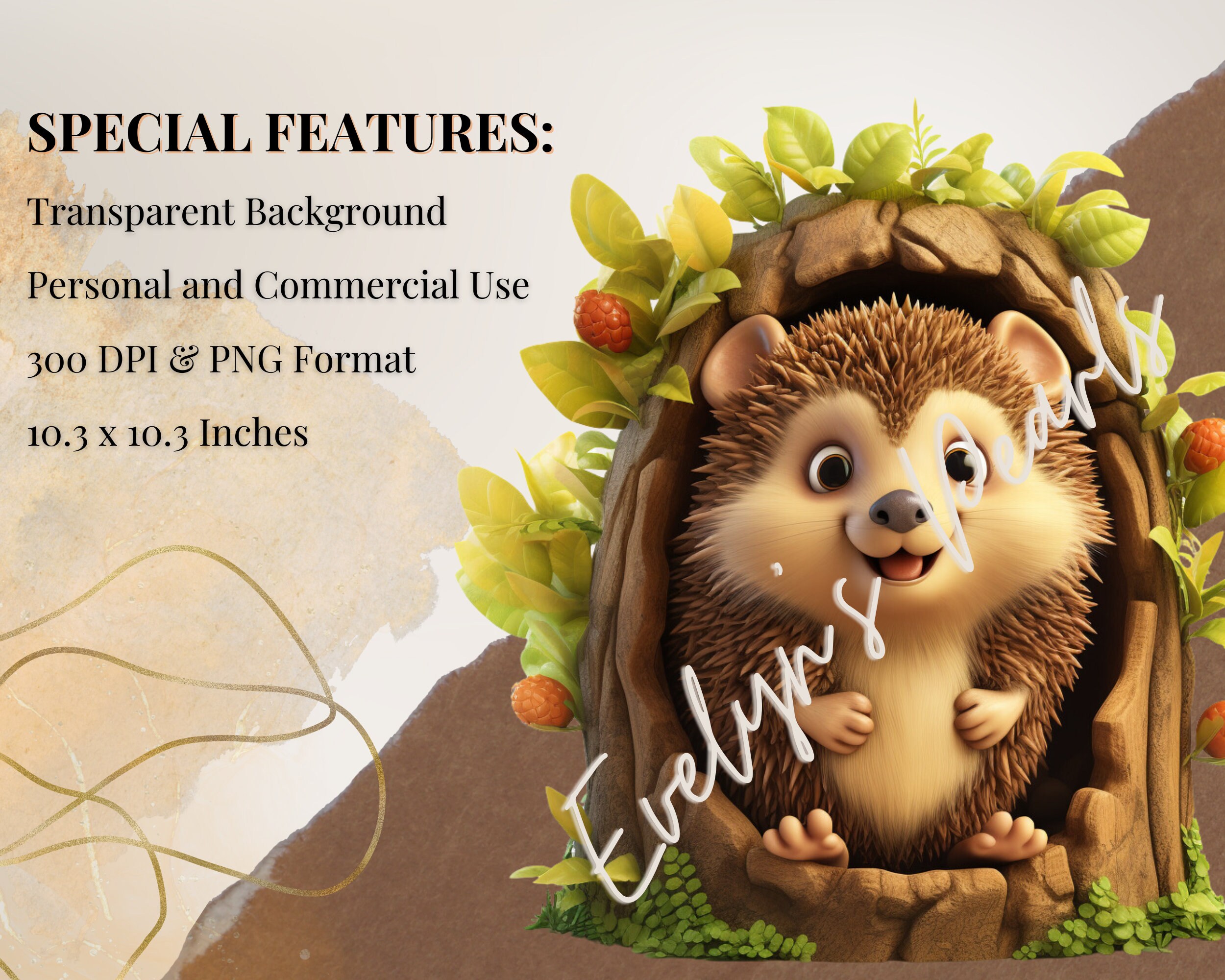 Hedgehog Clipart Cute Hedgehog PNG Woodland Animal Clipart Forest ...