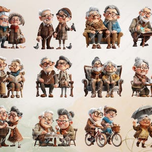 Elderly Couple Clipart Cute Old Happy Couple Clipart Romantic ...