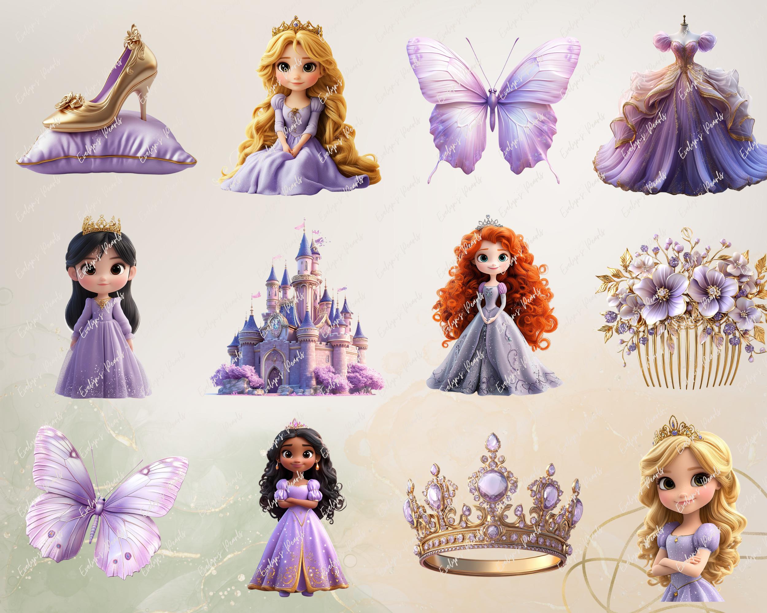 Princess Clipart Lilac Princess PNG Fairy Tale Clipart Children Party ...