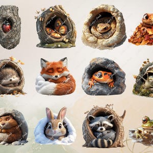 Winter Animals Clipart Hibernating Animal PNG Sleeping Animal Clipart ...