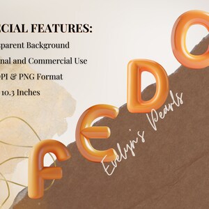 Letters Clipart 3D Orange Bubble Letters PNG 26 English Alphabet ...